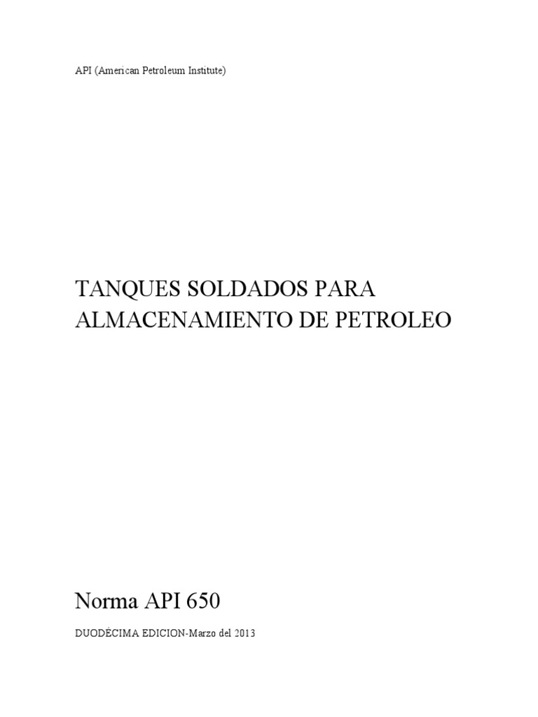 API 650 - 2013 - Español | PDF | Soldadura | Construcción