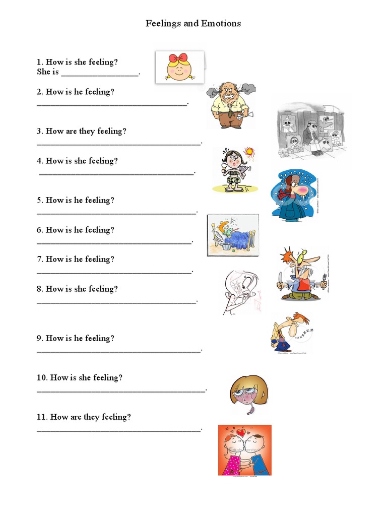Feelings and Emotions Worksheet - 32902 | PDF | Self-Improvement ...