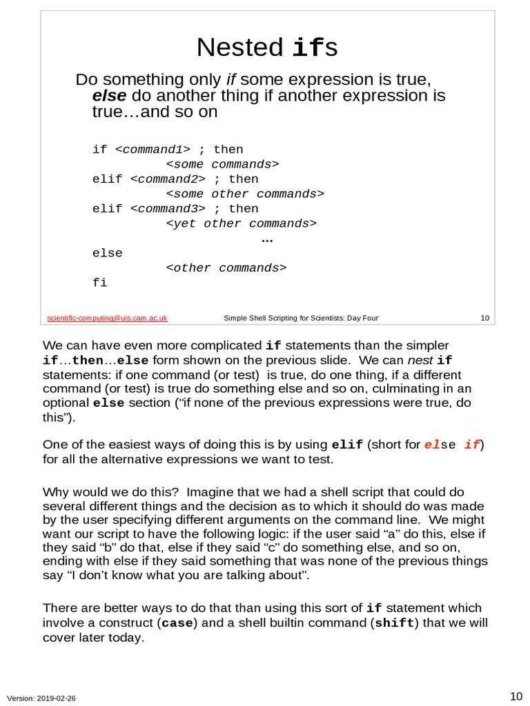 Nested Ifs: Else Do Another Thing If Another Expression Is | PDF ...