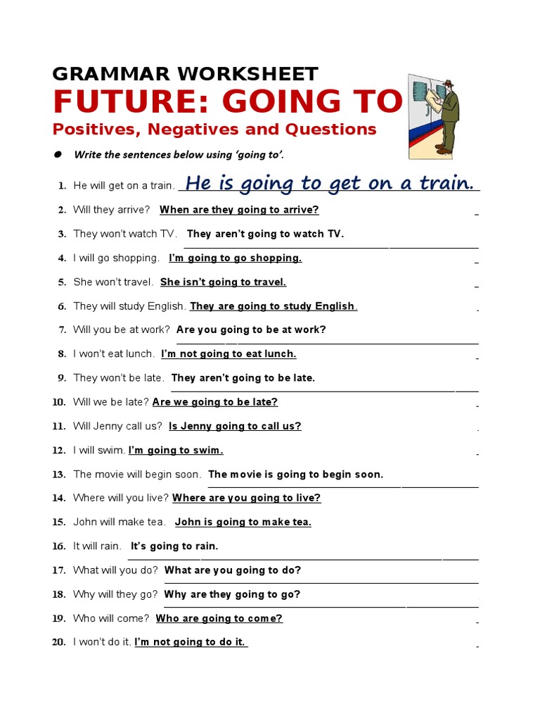 Future: Going To: Grammar Worksheet | PDF