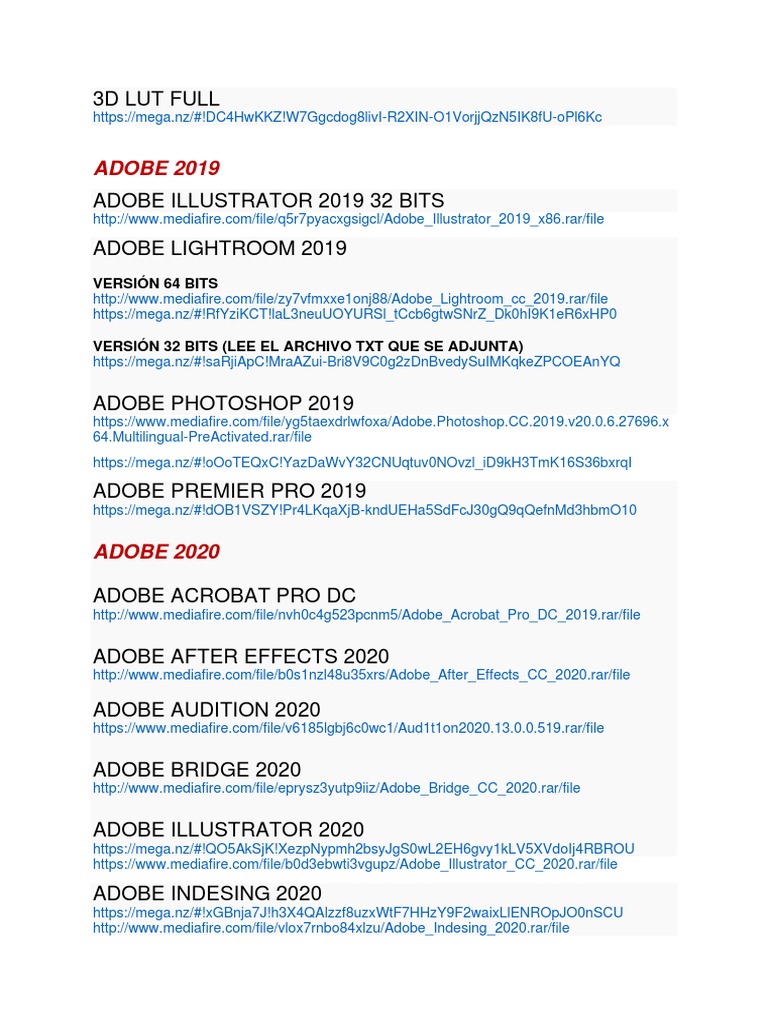 Lista de Descargas DISCORD | PDF | Adobe Photoshop | Computing Platforms
