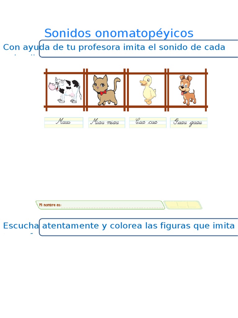 Sonidos Onomatopeyicos | PDF