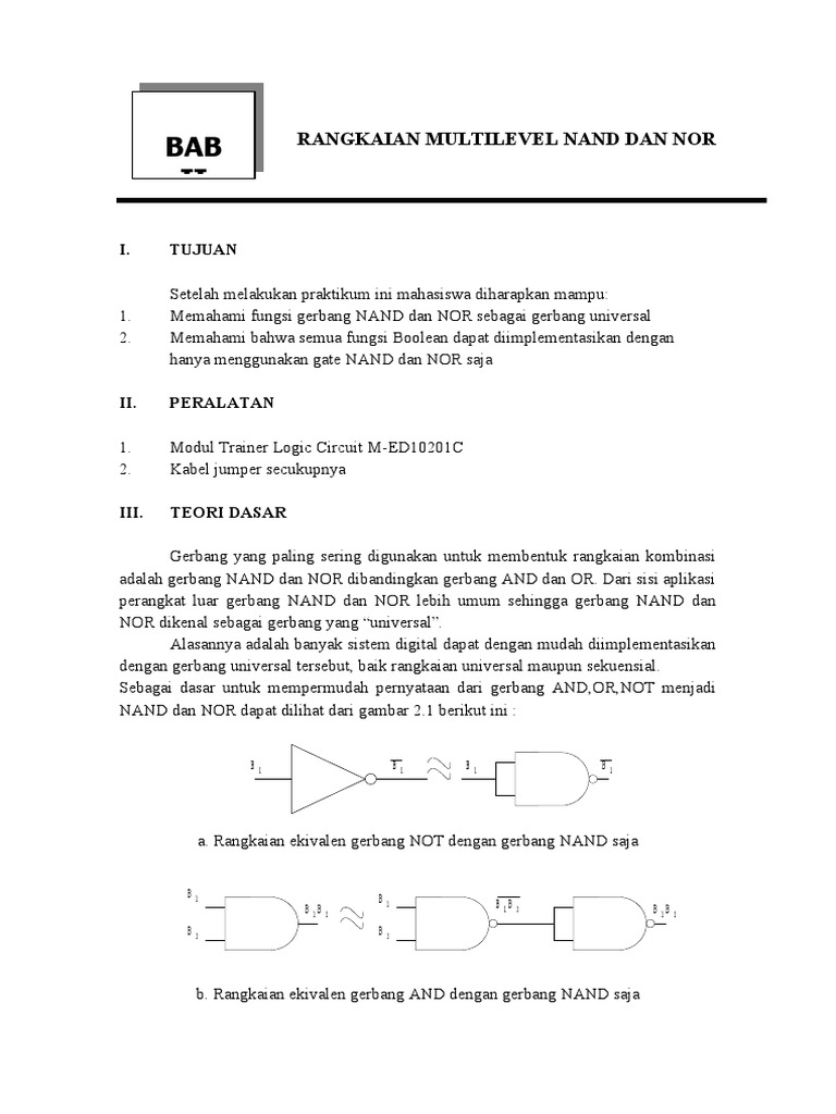 Rangkaian Multilevel NAND dan NOR | PDF