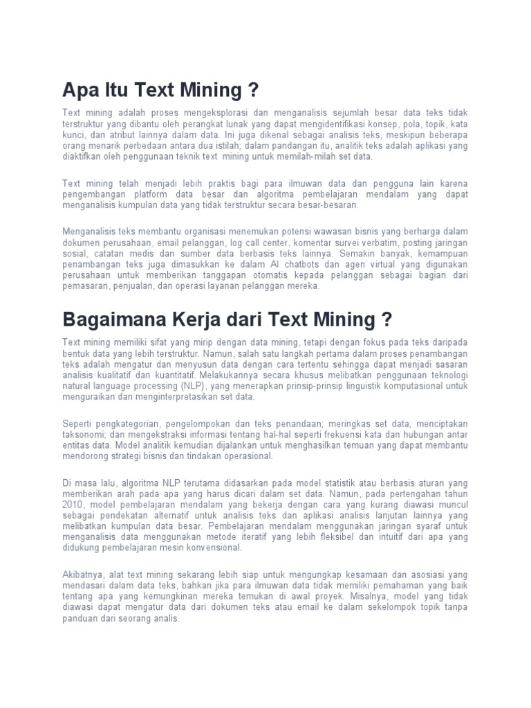 Apa Itu Text Mining | PDF