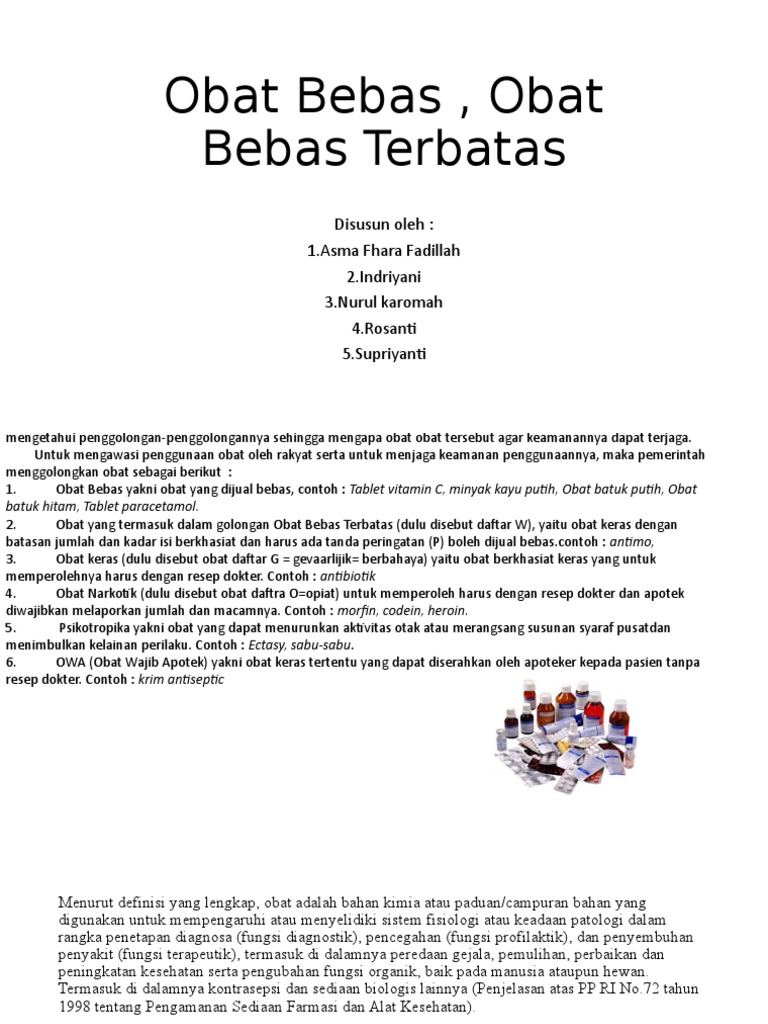 Obat Bebas, Obat Bebas Terbatas | PDF