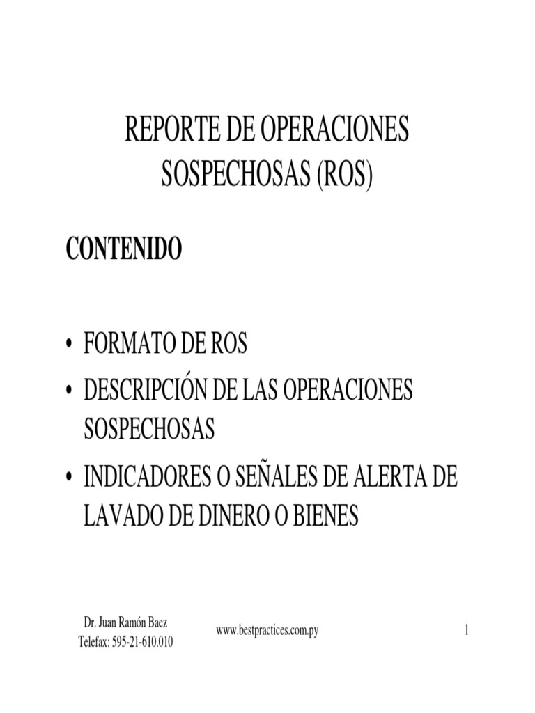 ROS | PDF | Dinero | Contabilidad
