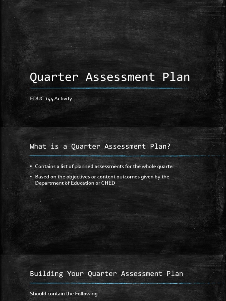 Quarter Assessment Plan Guide | PDF
