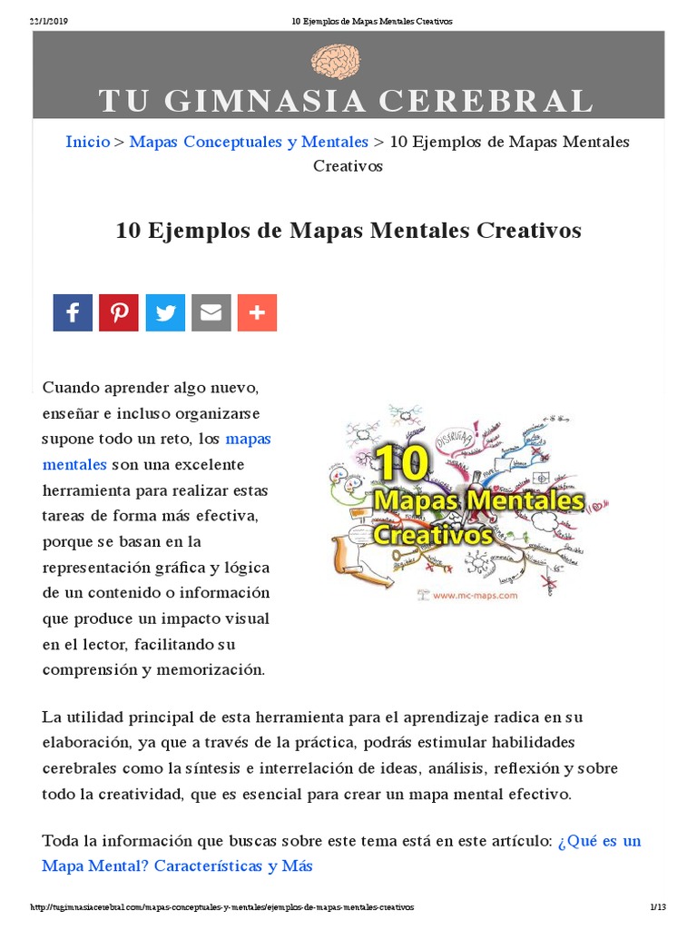 17.-10 Ejemplos de Mapas Mentales Creativos | PDF | Creatividad | Mapa
