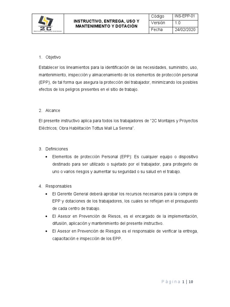 Instructivo EPP | PDF | Naturaleza