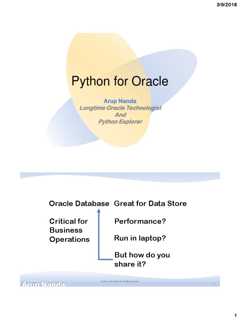 Python for Oracle: A Developer's Guide | PDF | Python (Programming ...
