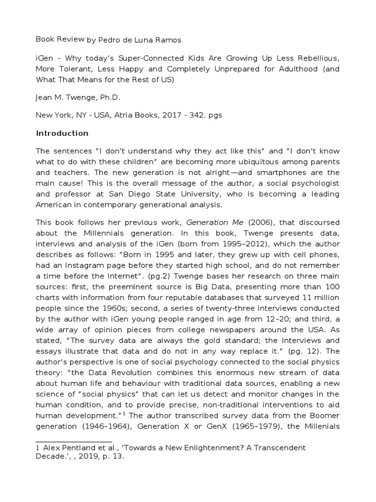 IGen Book Review | PDF | Adolescence | Social Media
