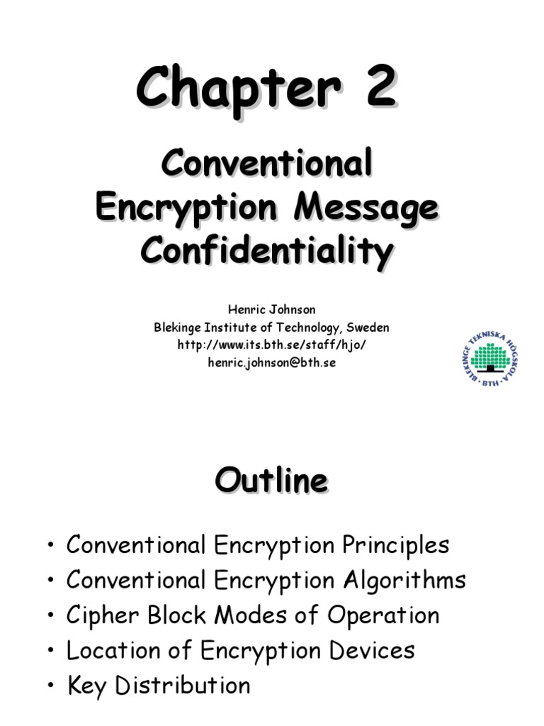 Conventional Encryption Message Confidentiality | Download Free PDF ...