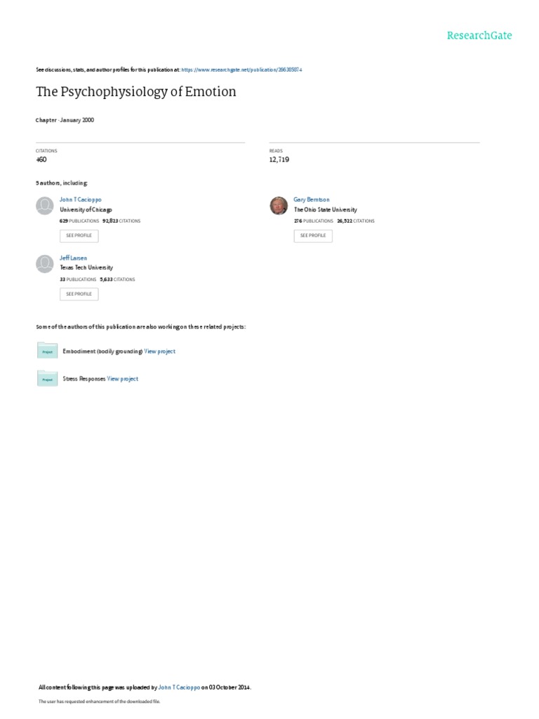 Psicología de Las Emociones | PDF