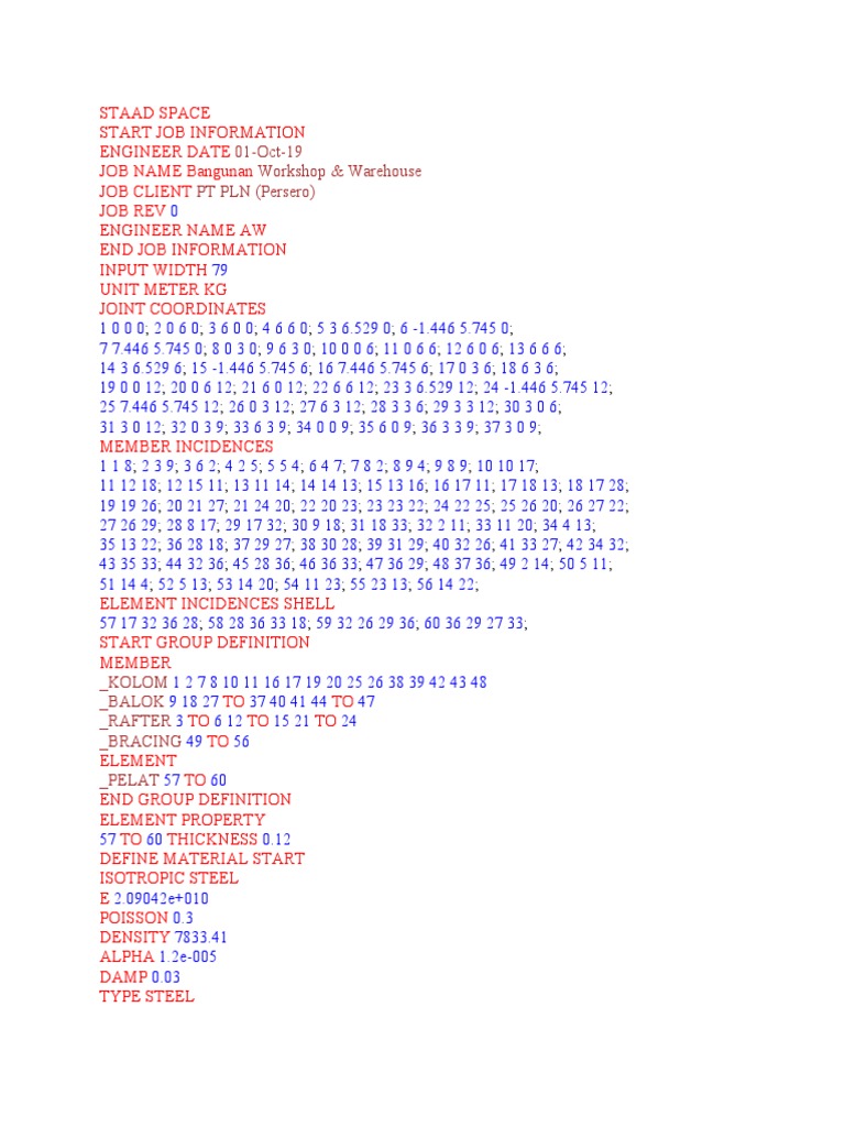 Staad Space (Aw) | PDF | Civil Engineering | Building Engineering