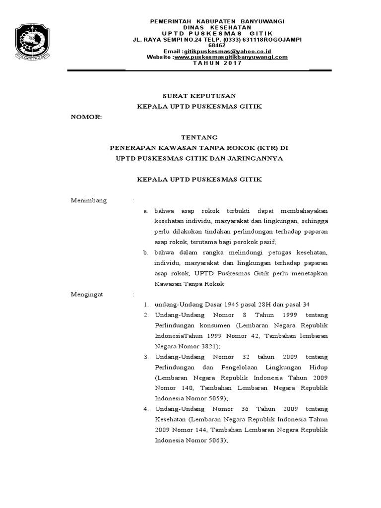 SK KTR Puskesmas | PDF