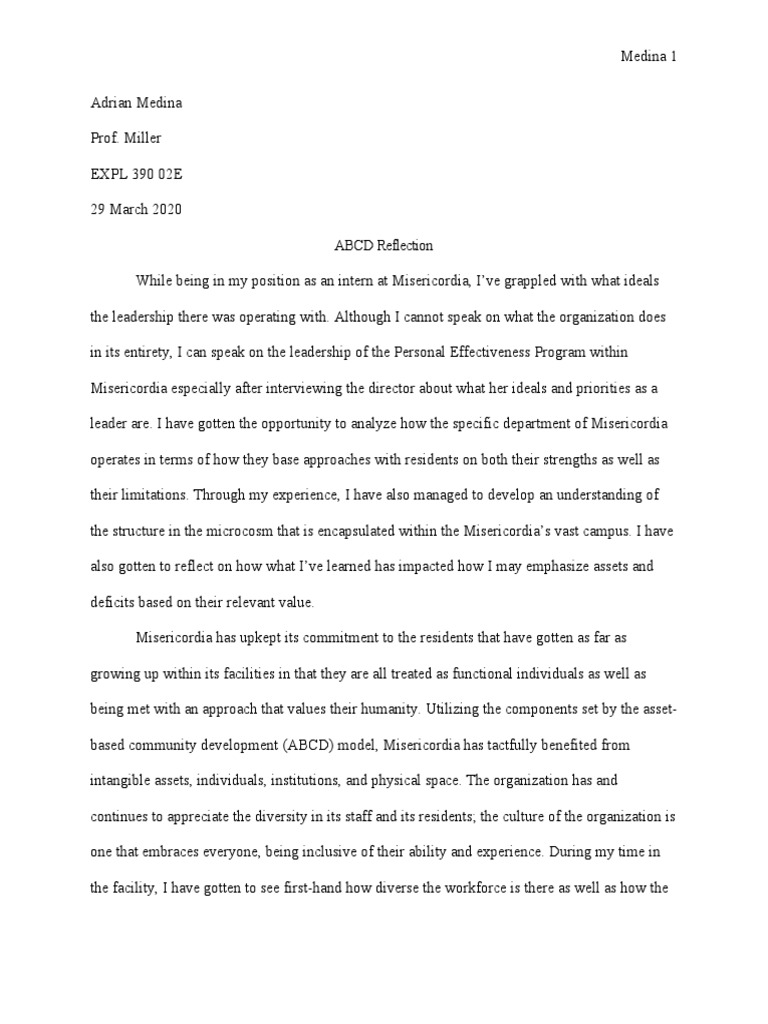 Abcd Reflection PDF Community Disability