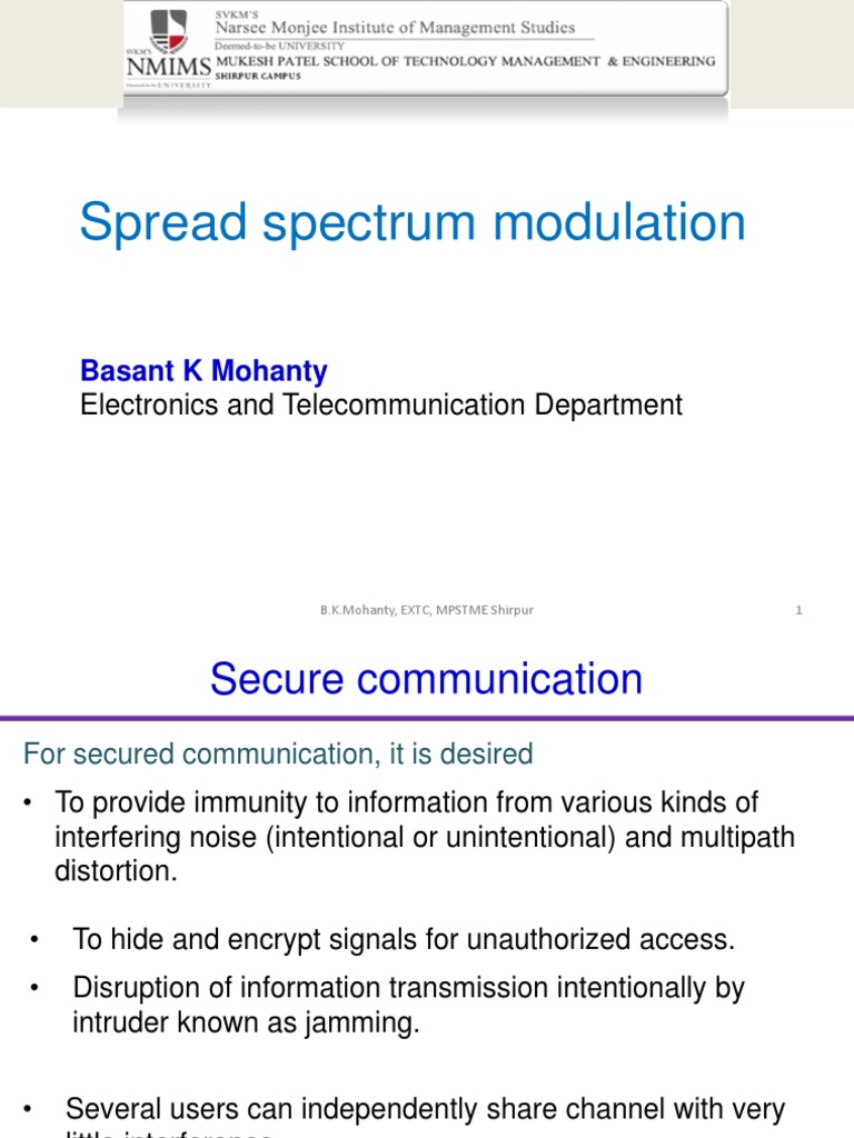 Spread Spectrum Modulation Pdf Modulation Radio Technology