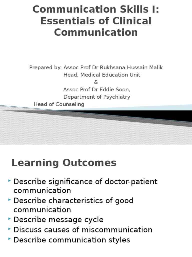 PD 17-Essentials of Clinical Communication | PDF | Empathy | Clinical ...