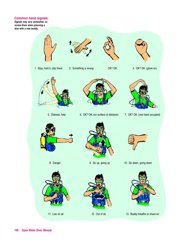 Scuba Diving Hand Signals Guide | PDF