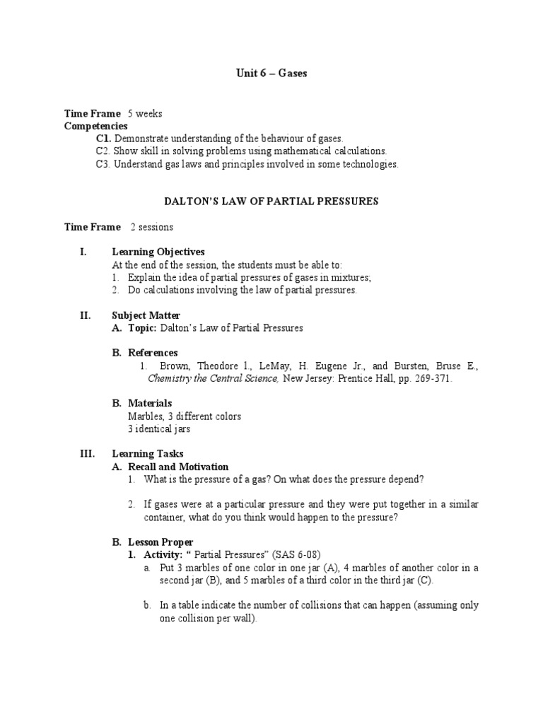 Understanding Dalton's Law of Partial Pressures | PDF | Gases ...