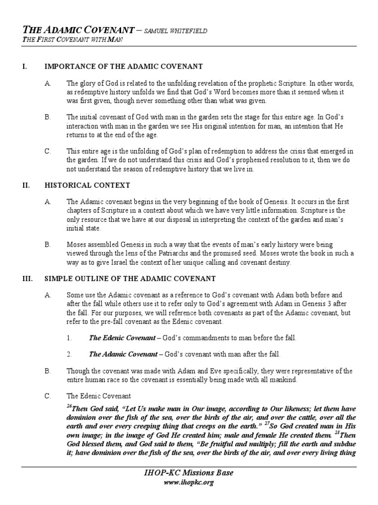 The Adamic Covenant | PDF | Adam | Serpents In The Bible