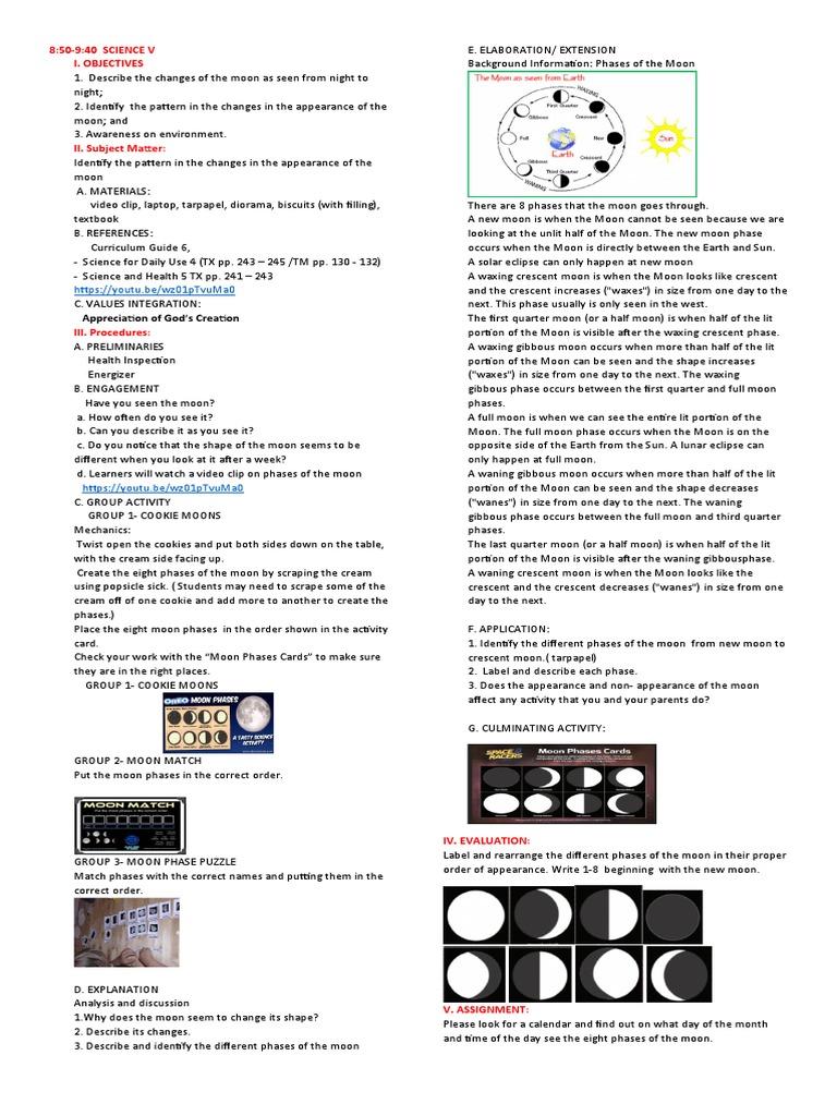 Phases of The Moon LP | PDF | Moon | Planetary Science