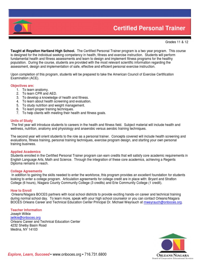 Preparing Students for Careers in Personal Training: A Two-Year ...