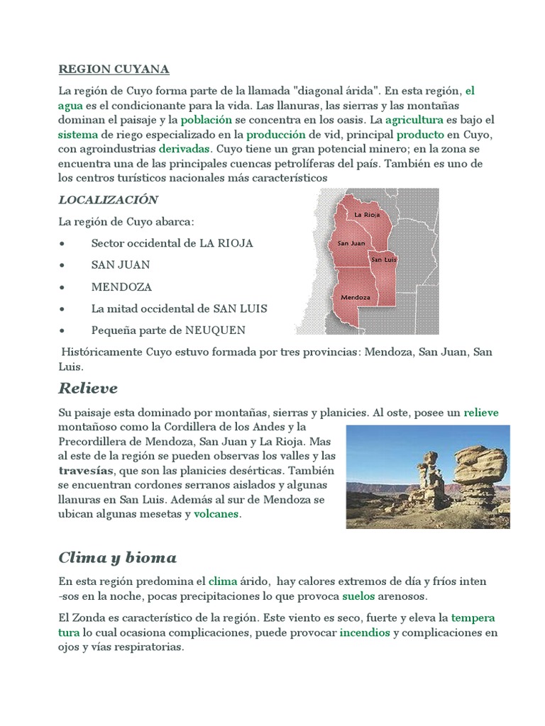 Region Cuyana | PDF | Agricultura | Naturaleza