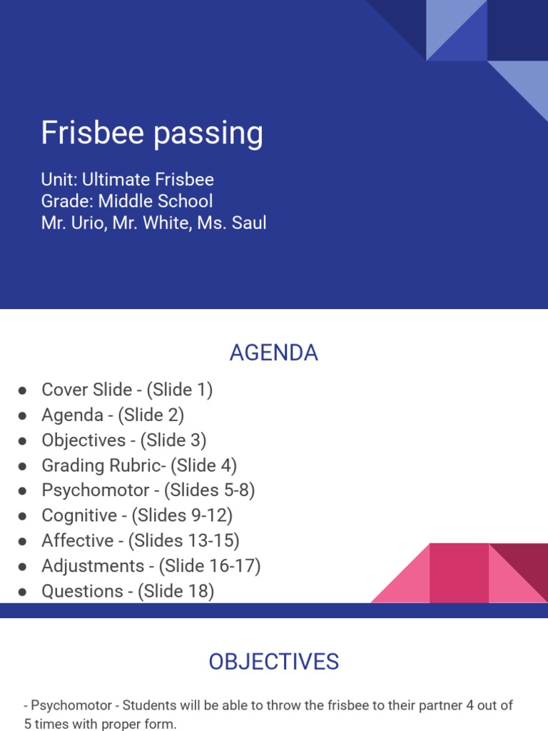 Frisbee Passing | PDF | Educational Assessment | Education Theory