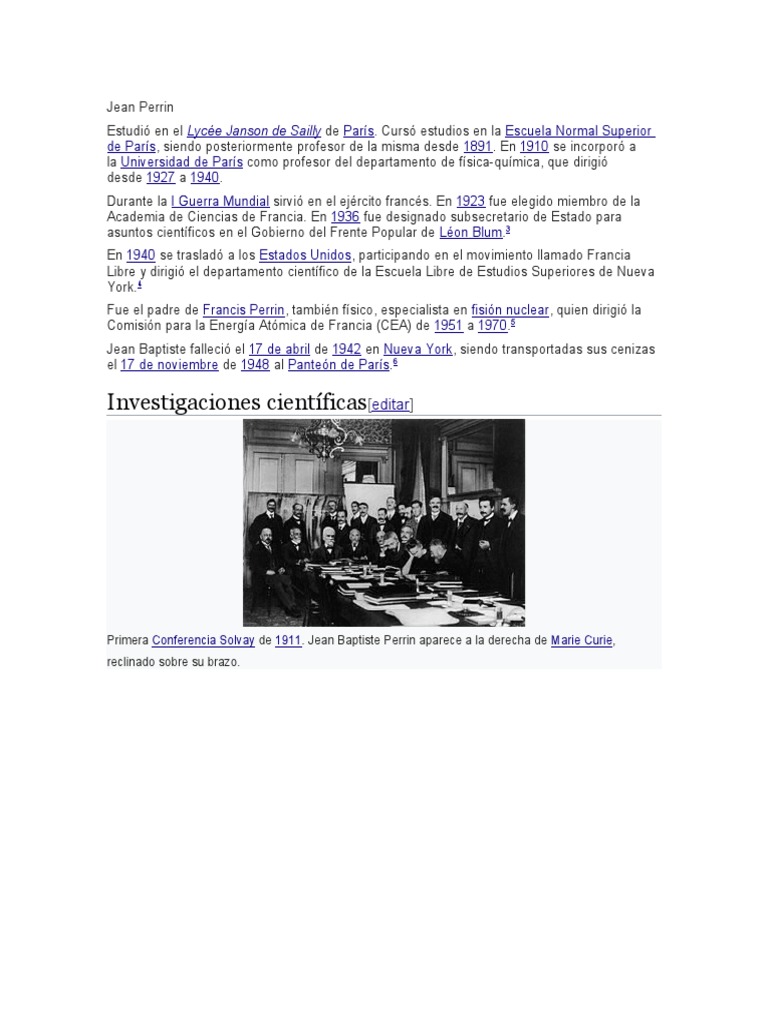 Jean Perrin | PDF | Ciencias fisicas | Física