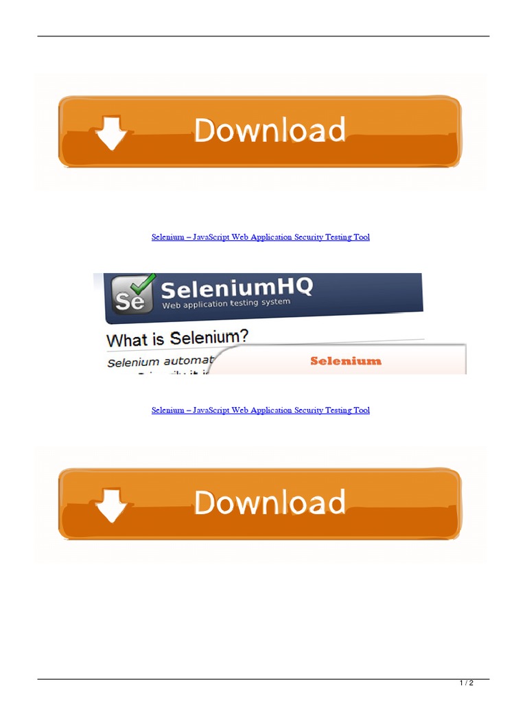 Selenium Javascript Web Application Security Testing Tool Pdf Pdf Selenium Software Java