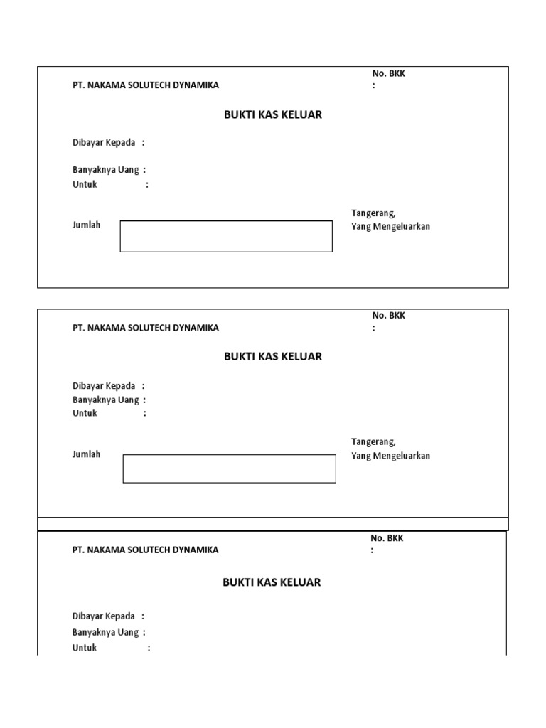 Bukti Kas Keluar (Form) | PDF