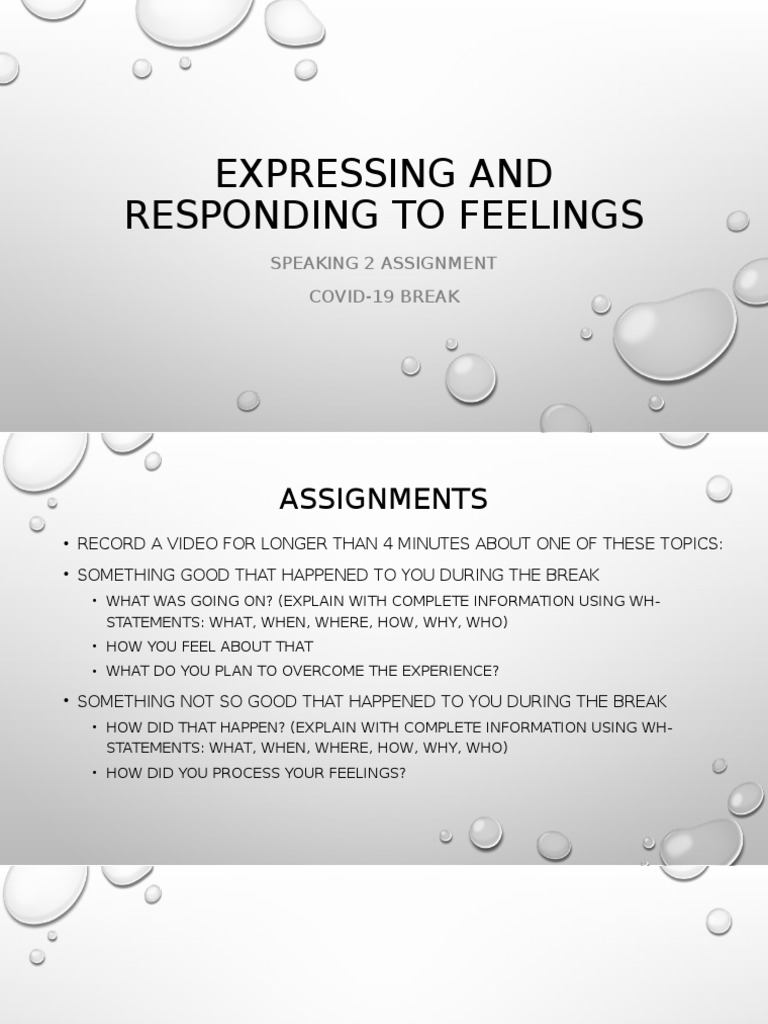 Expressing and Responding To Feelings | PDF
