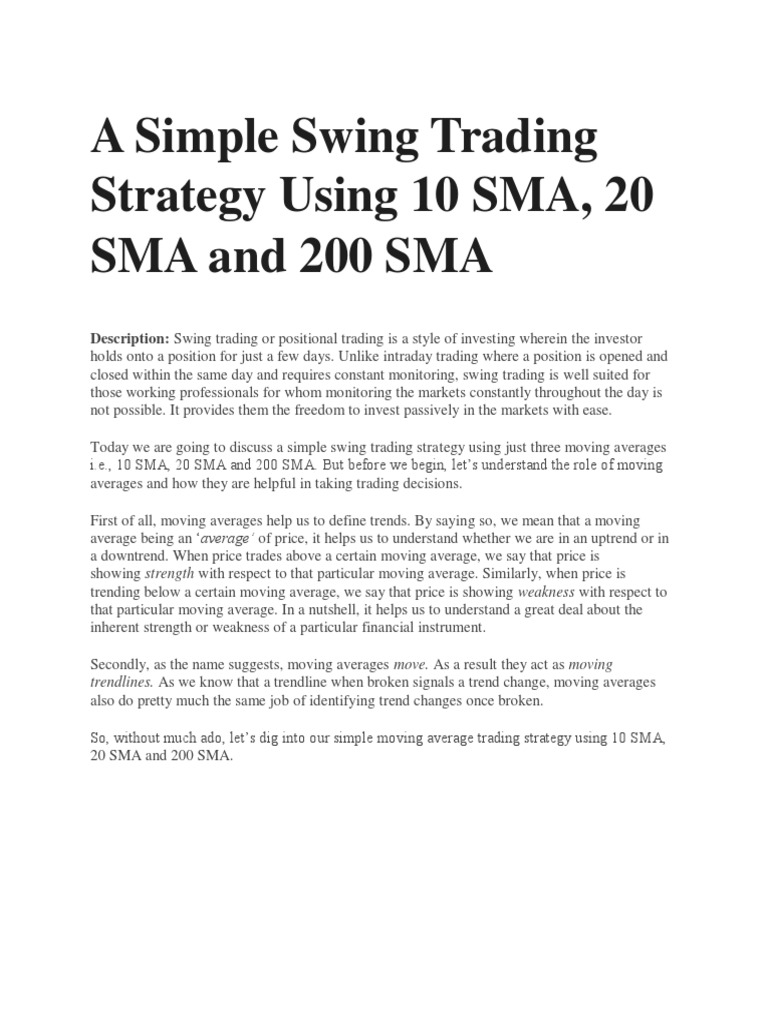 Simple Swing Trading Strategy | PDF | Moving Average | Securities (Finance)