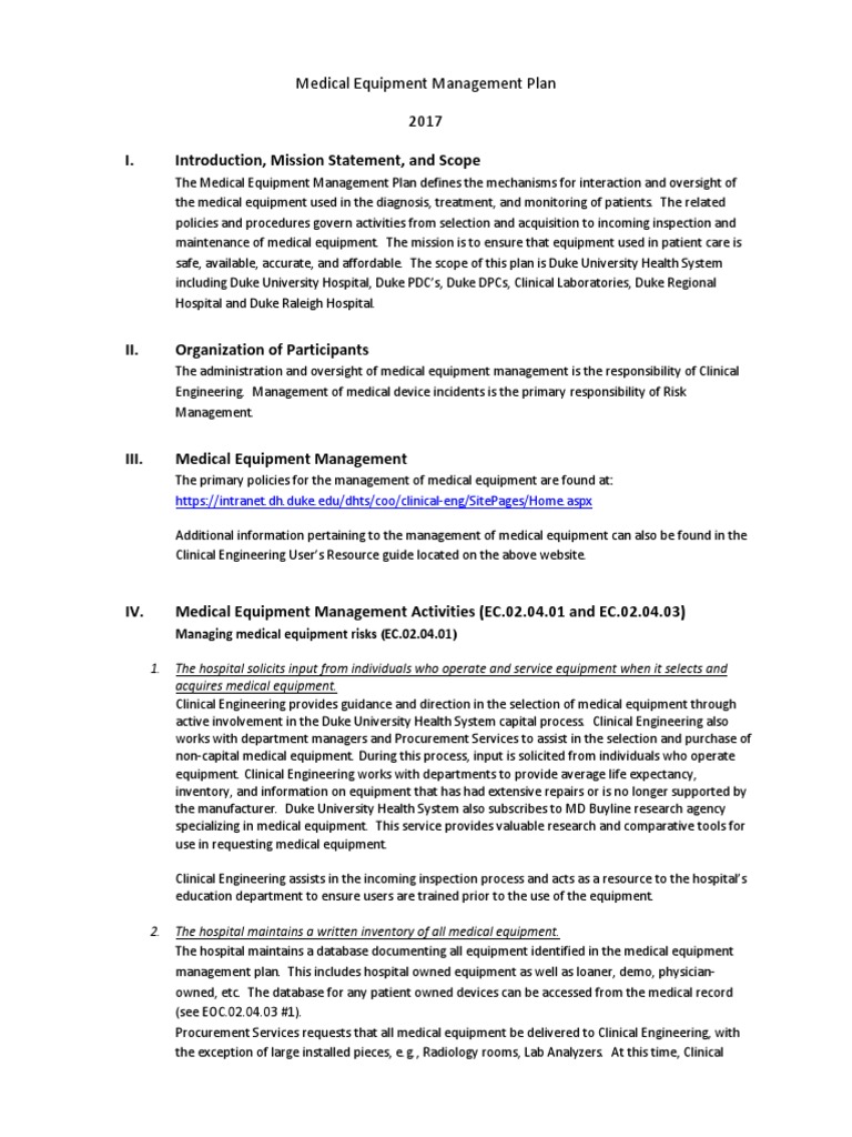 Biomedical Hospital Equipment | PDF | Medical Device | Health Sciences