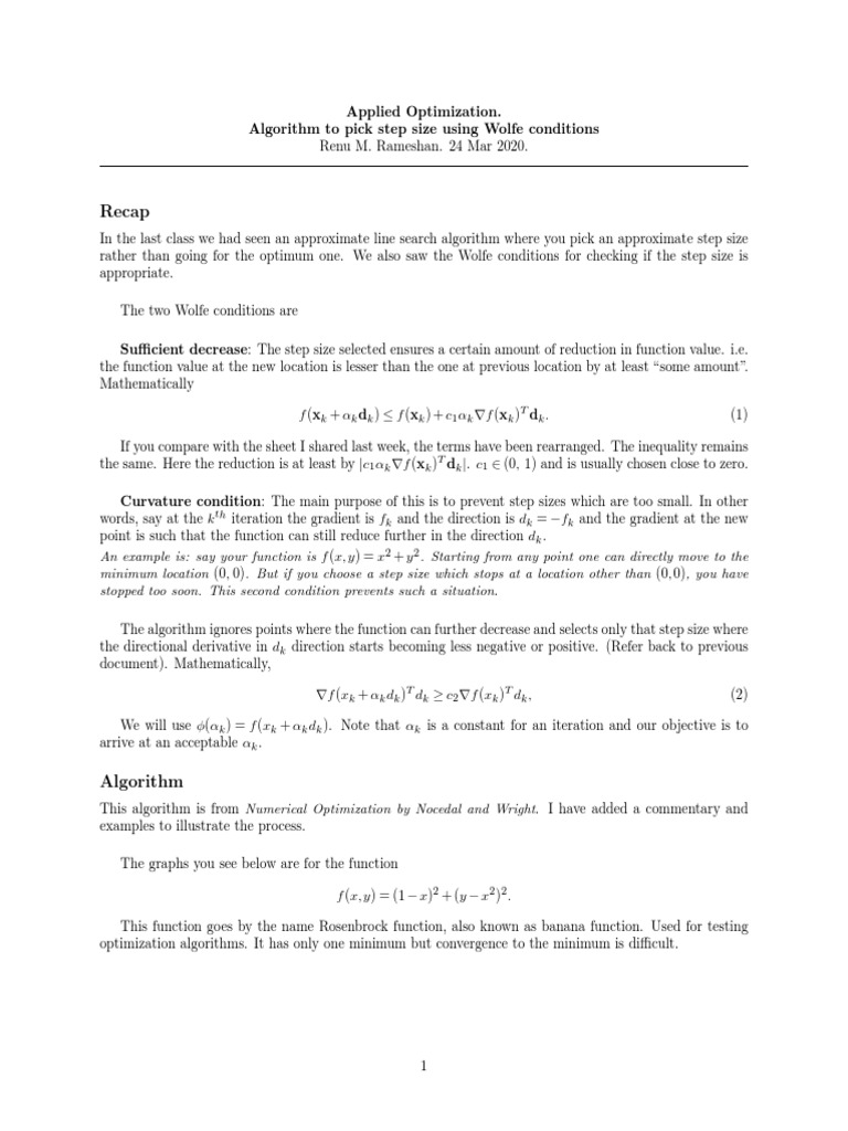 Wolfe Conditions | PDF | Mathematical Optimization | Slope