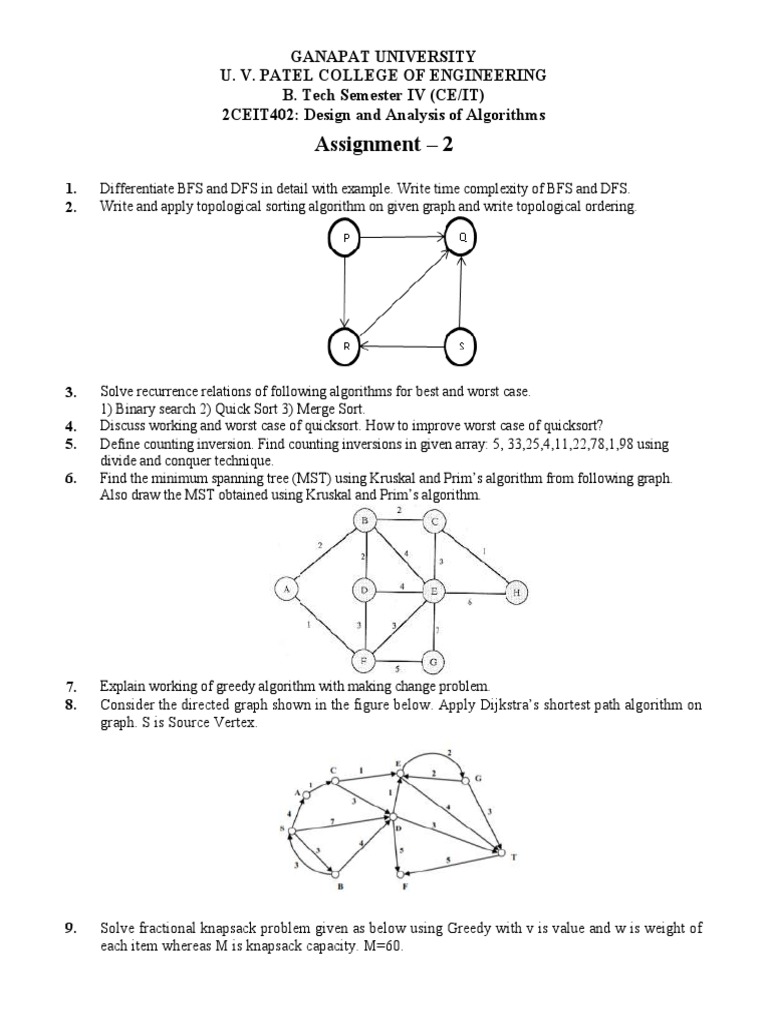 Design and Analysis of Algorithms | PDF | Dynamic Programming | Graph ...