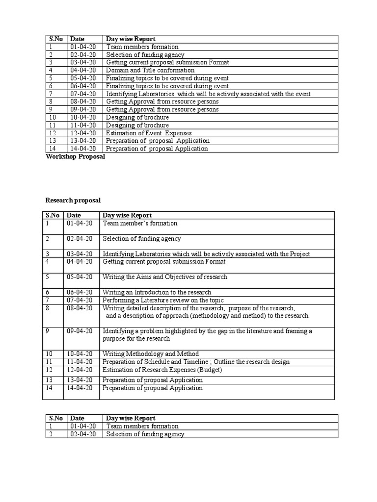 Plan Schedule PDF