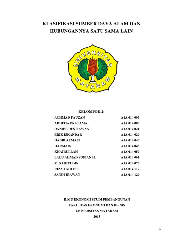 Klasifikasi Sumber Daya Alam Dan Hubungannya Satu Sama Lain PDF | PDF