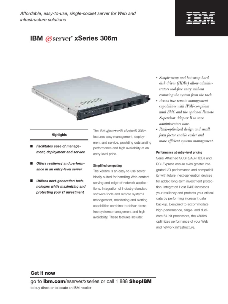 Ibm Xseries 306M: Affordable, Easy-To-Use, Single-Socket Server For Web ...