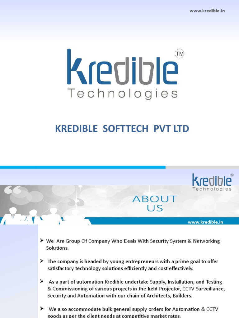 Kredible - Profile | PDF | Closed Circuit Television | Automation