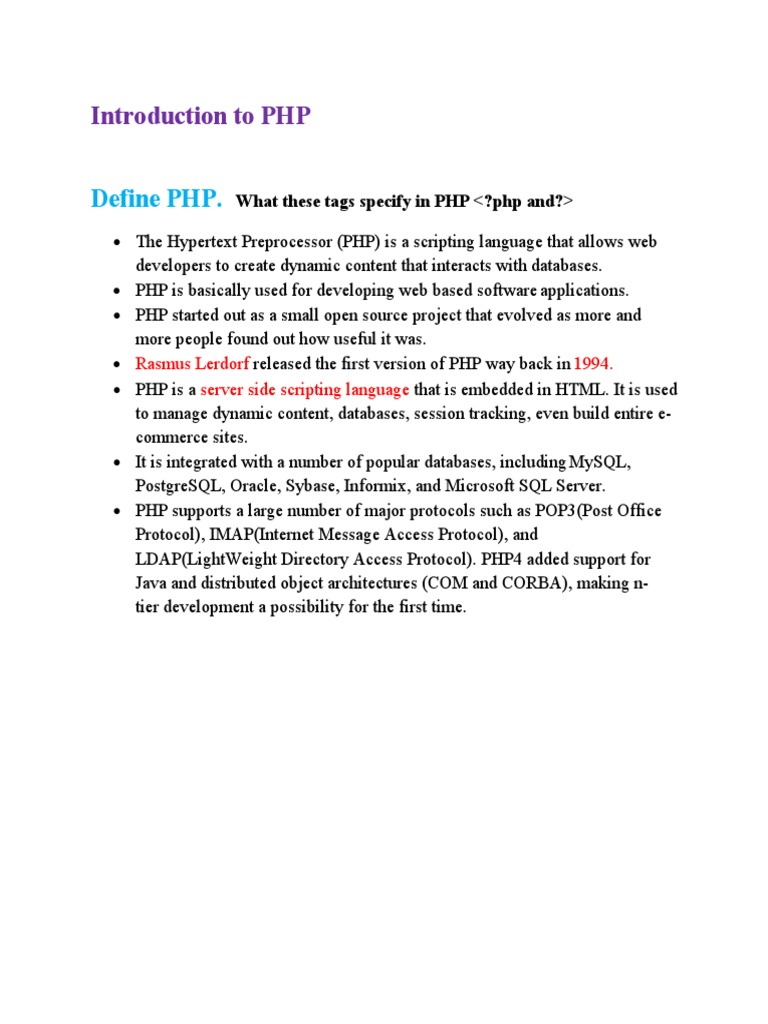 Php Unit 01 Notes Pdf Pdf Parameter Computer Programming Php 4802