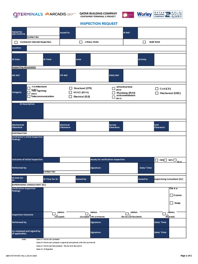 Inspection Request Form | PDF | Business