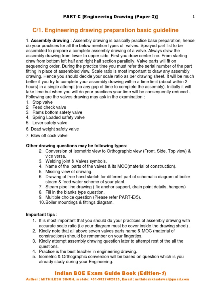 PART-C (Engineering Drawing (Paper-3) ) | PDF | Boiler | Steam