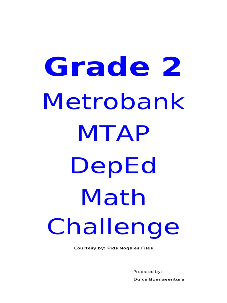 Grade 2: Metrobank Mtap Deped Math Challenge | PDF | Fraction (Mathematics) | Teaching Mathematics