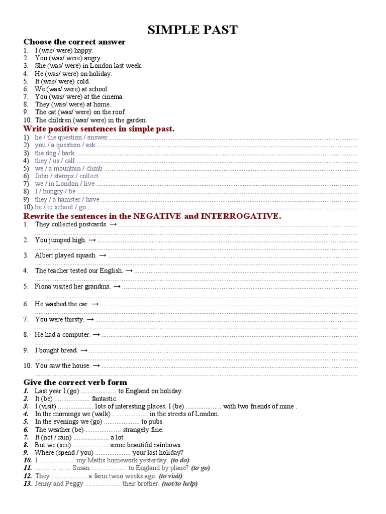 Basic Exercises PAST SIMPLE | PDF