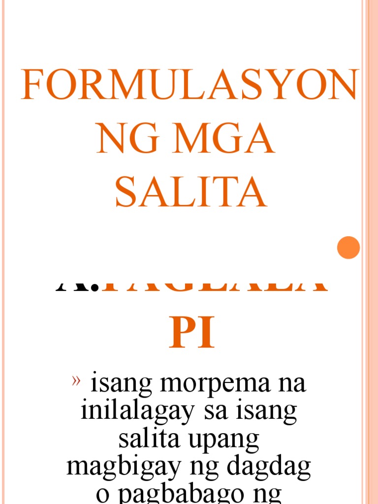 Formulasyon NG Mga Salita | PDF