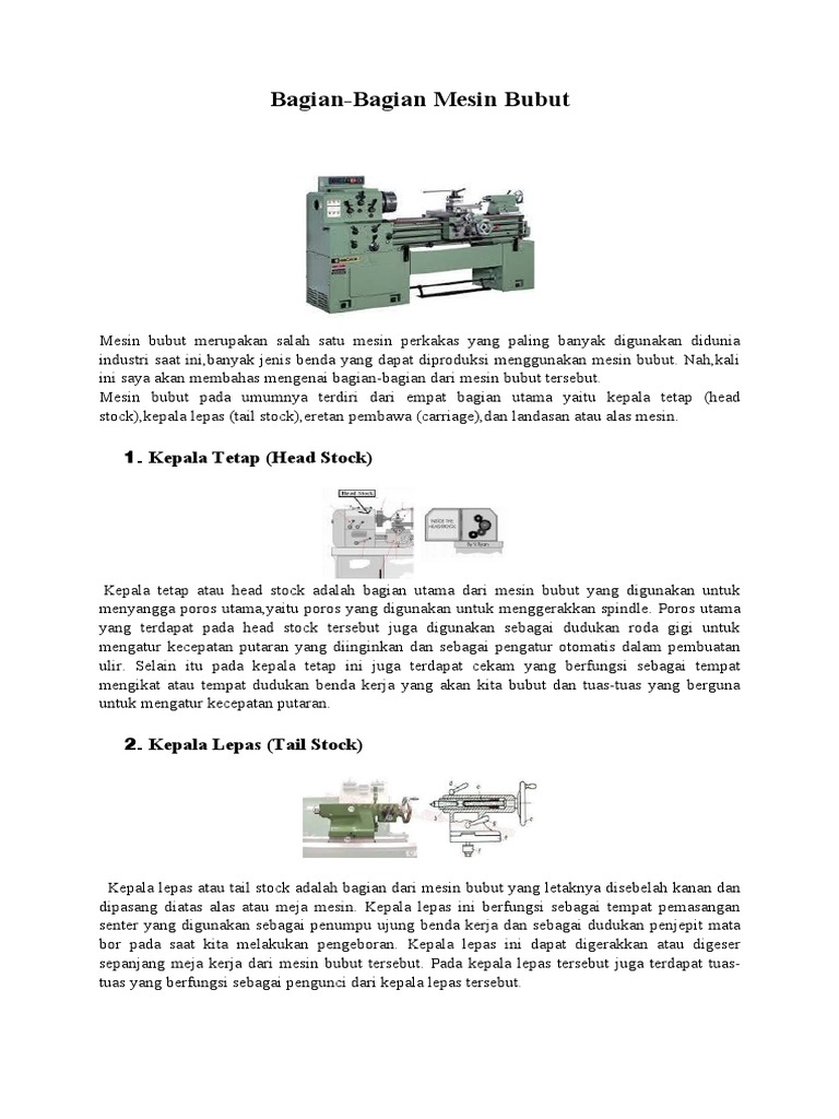 Bagian Mesin Bubut | PDF
