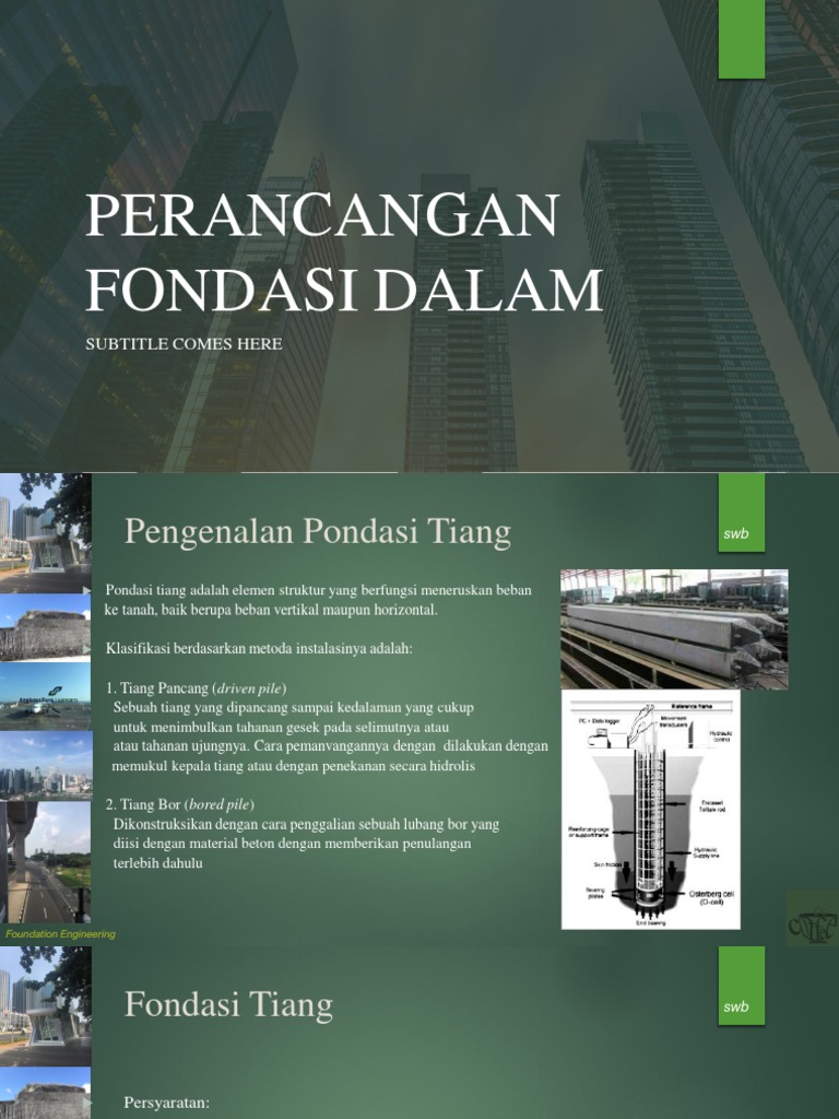 3 MG Dasar-Dasar Perancangan Fondasi Dalam PDF | PDF