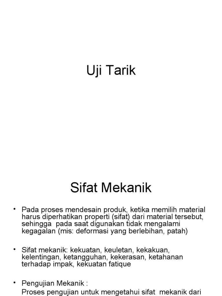 Uji Tarik dan Sifat Mekanik Material | PDF